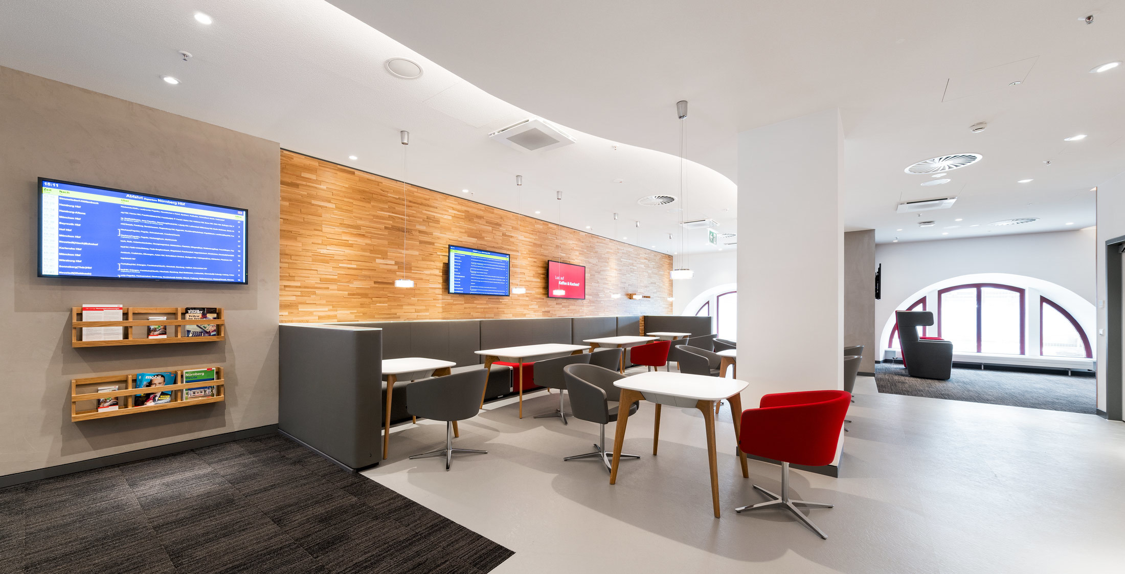 Deutsche Bahn Lounge 6101. Frost White, 6401 Red Fire by KRION | STYLEPARK