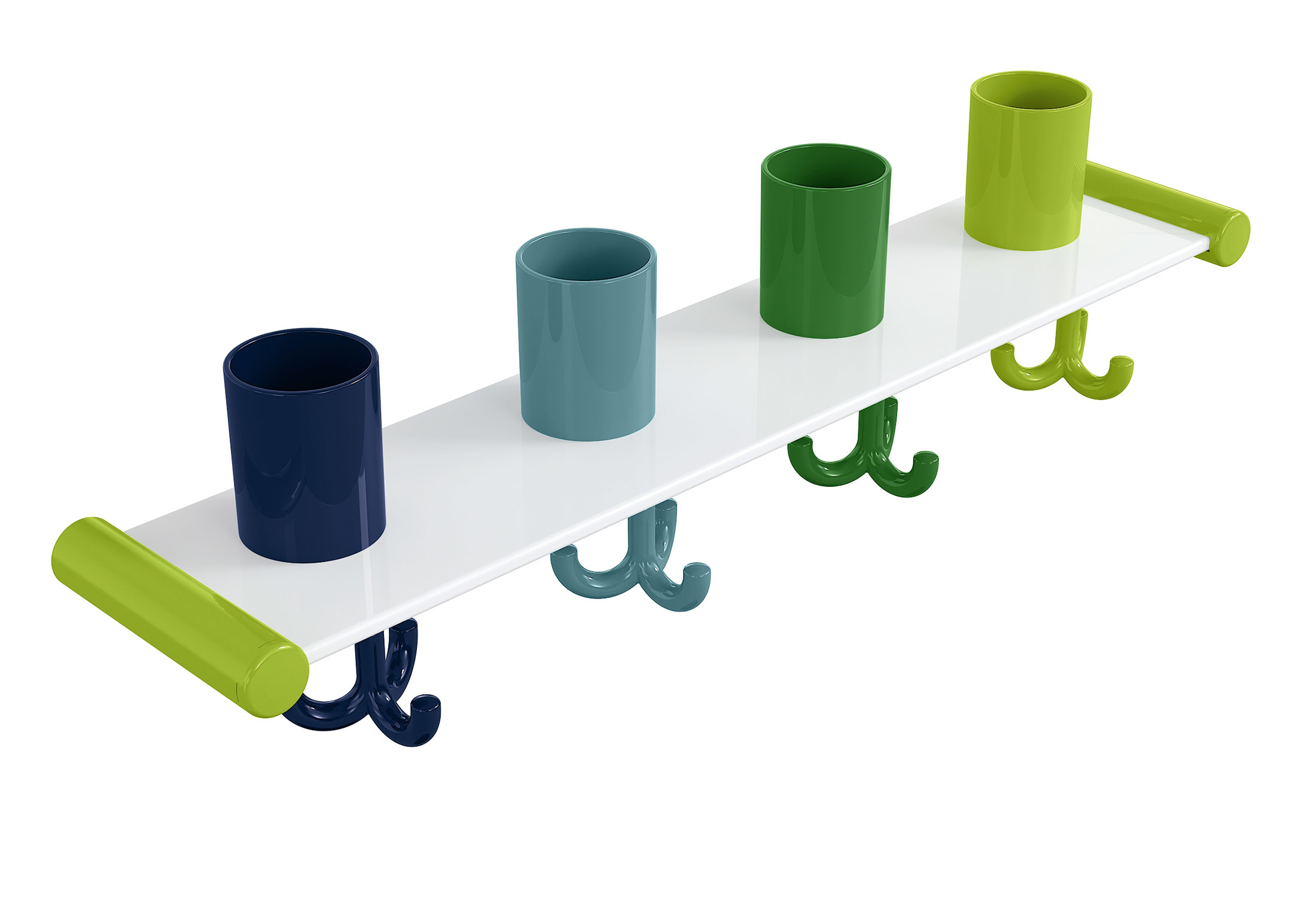 Tumbler rack with hooks, 4 places by HEWI | STYLEPARK