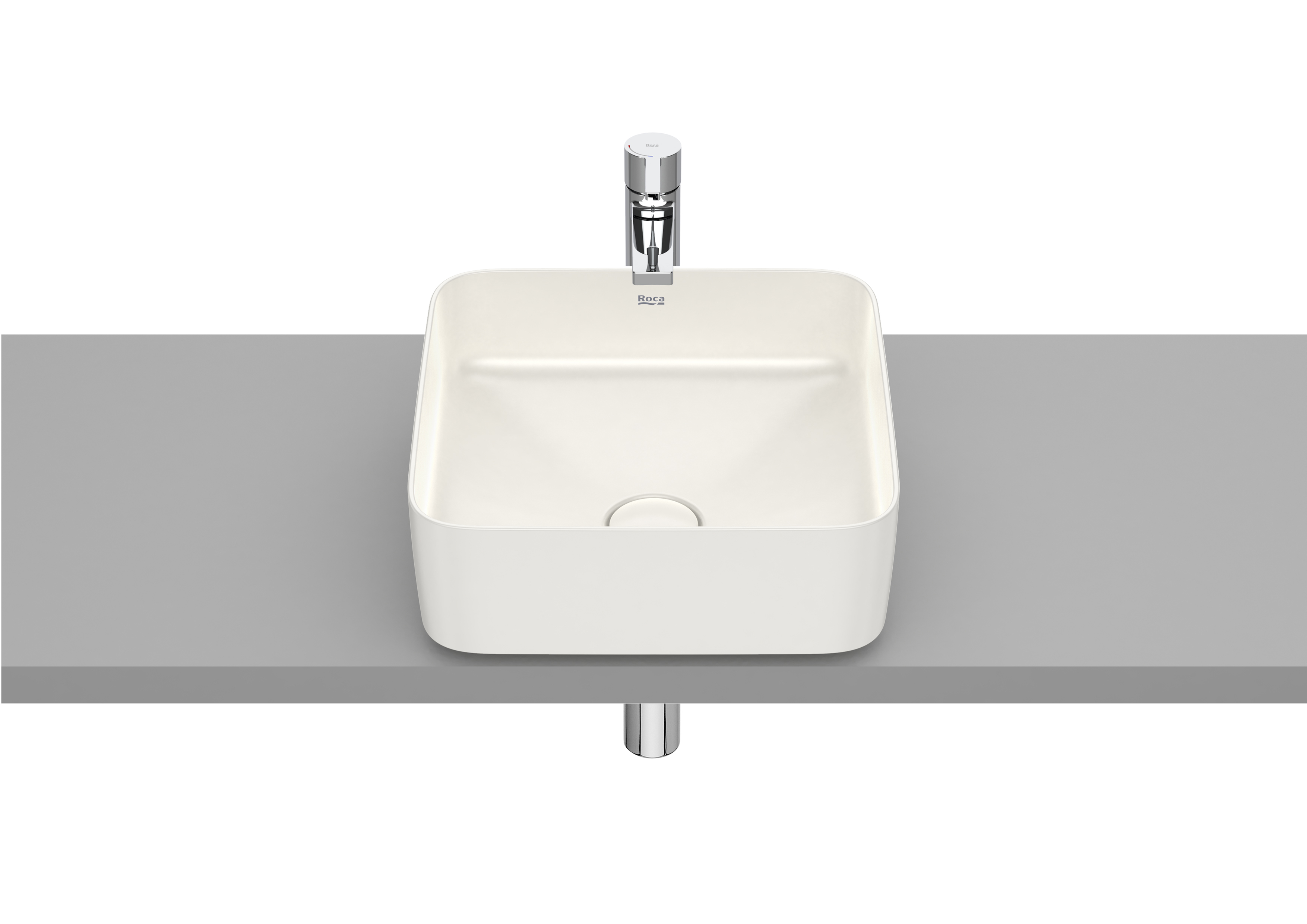 Inspira SQUARE - Over countertop FINECERAMIC® basin by Roca | STYLEPARK