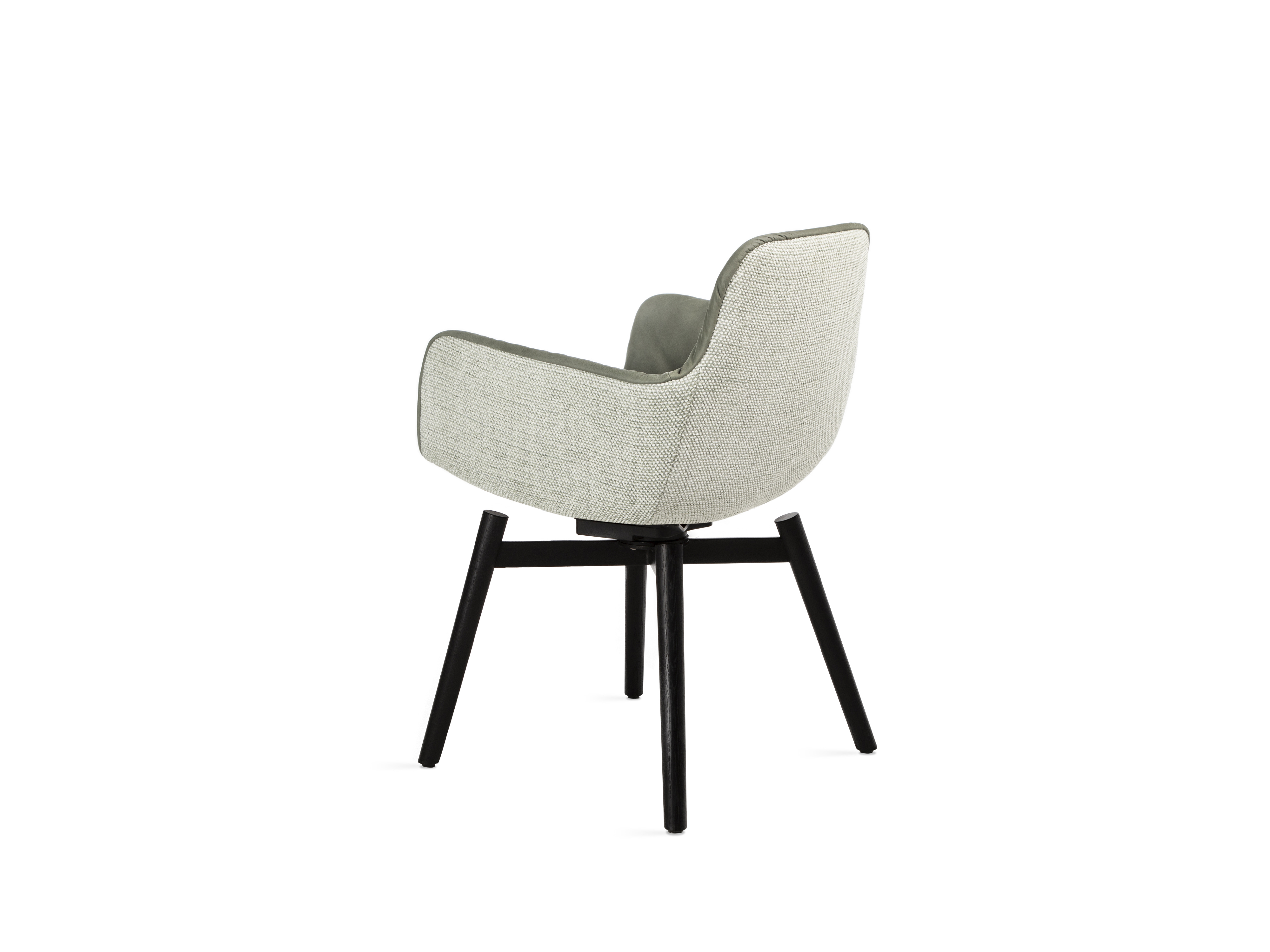Leya Armchair High with wooden frame with cross, rotatablewith ...