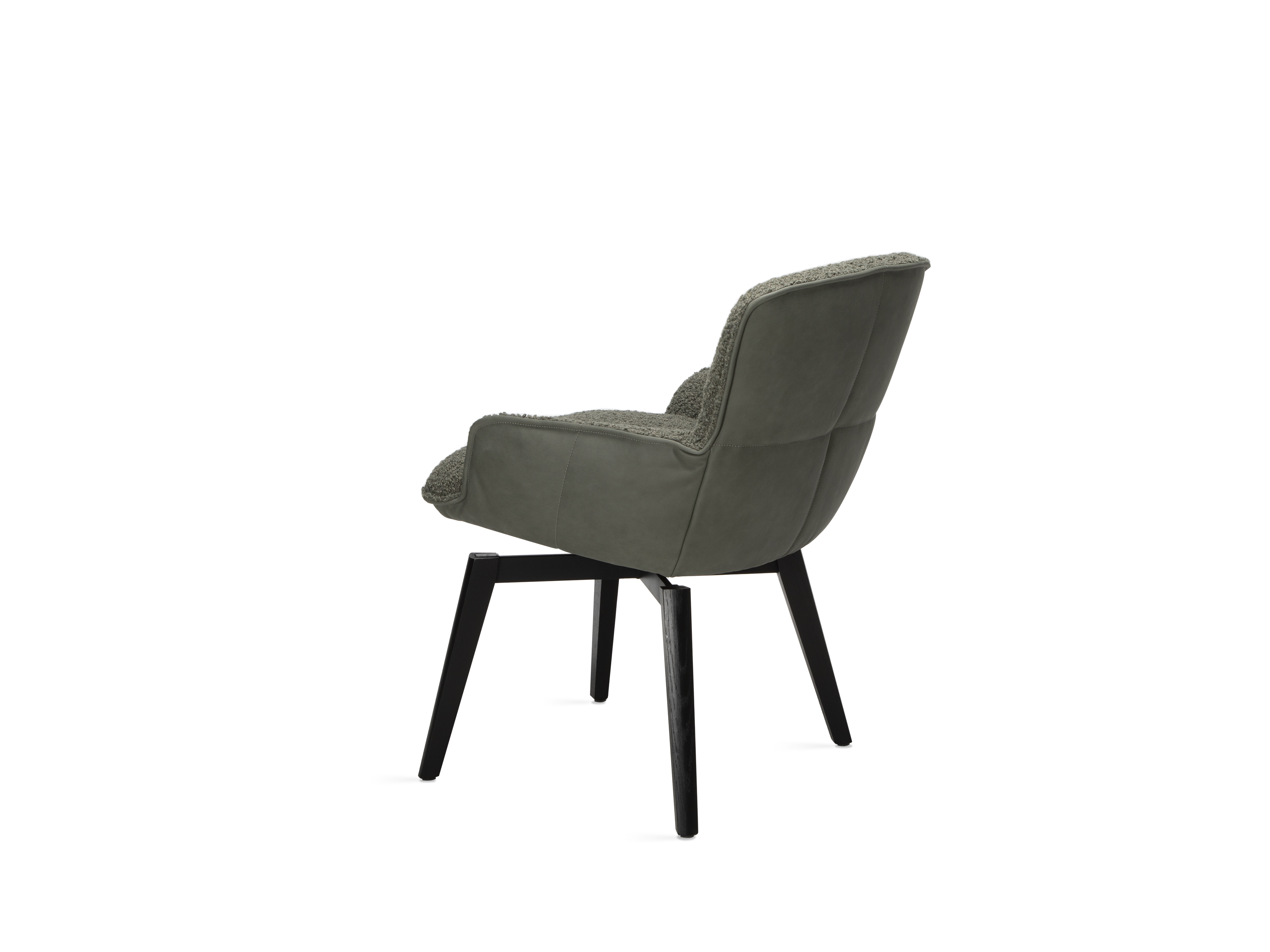 Marla Armchair Low with wooden frame with cross, rotatablewith ...