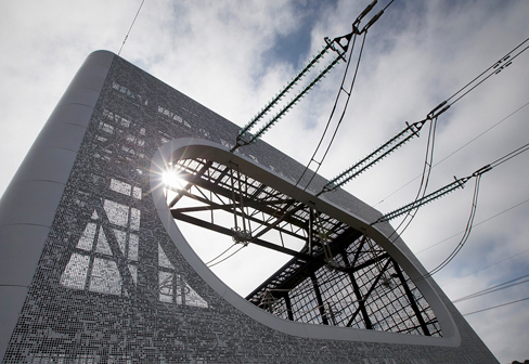 Perforated sheets as cladding, cable transformer stations in Lillebælt ...