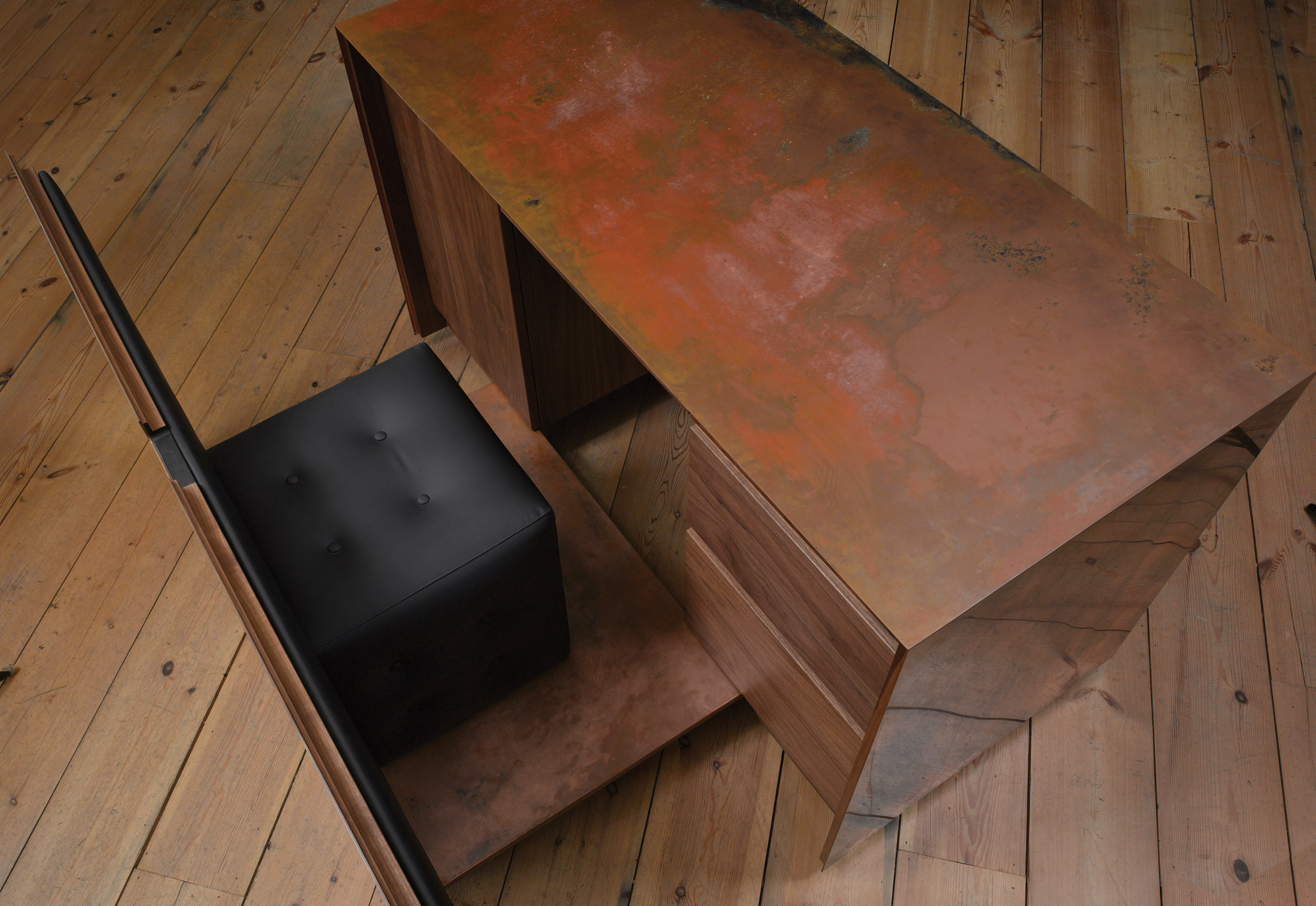 Copper and Walnut desk by Paul Kelley | STYLEPARK