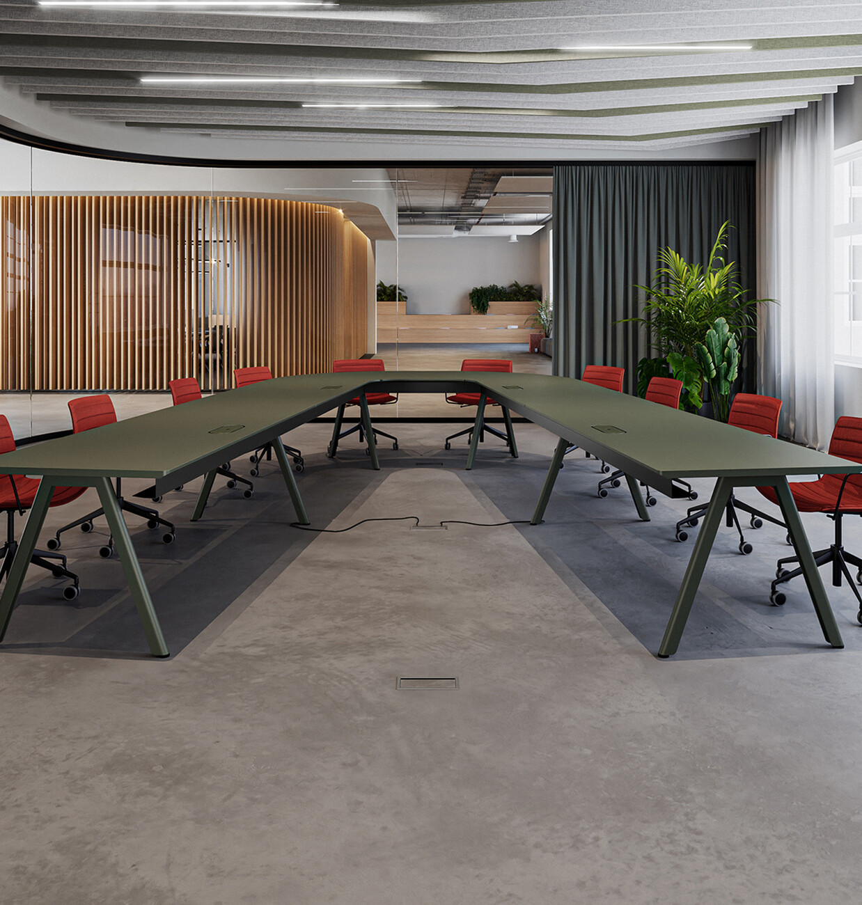 Tune conference table round by Renz | STYLEPARK