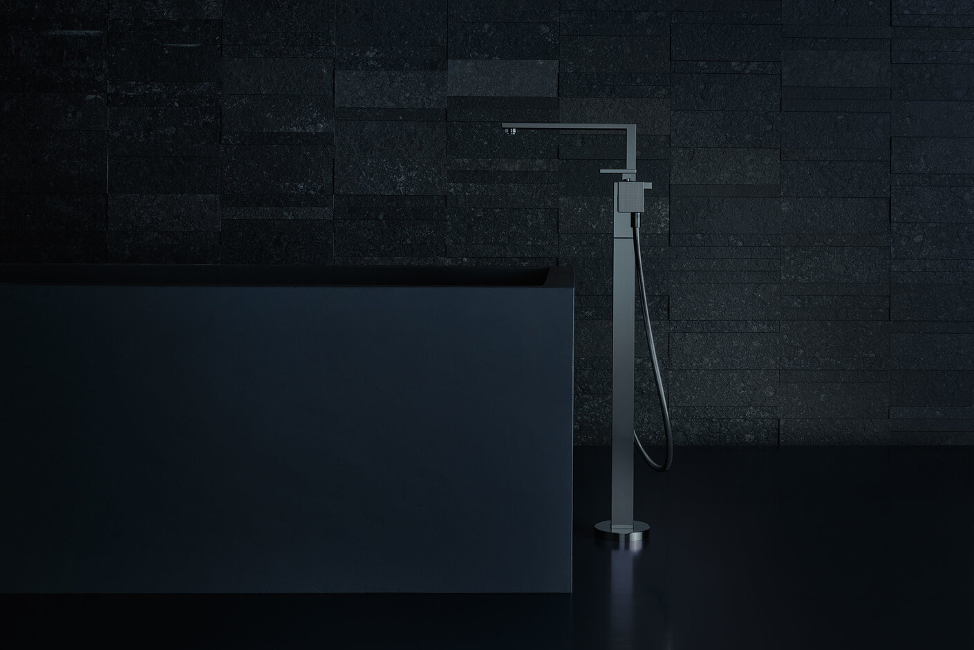 AXOR Edge Single lever bath mixer floor-standing - diamond cut by AXOR ...