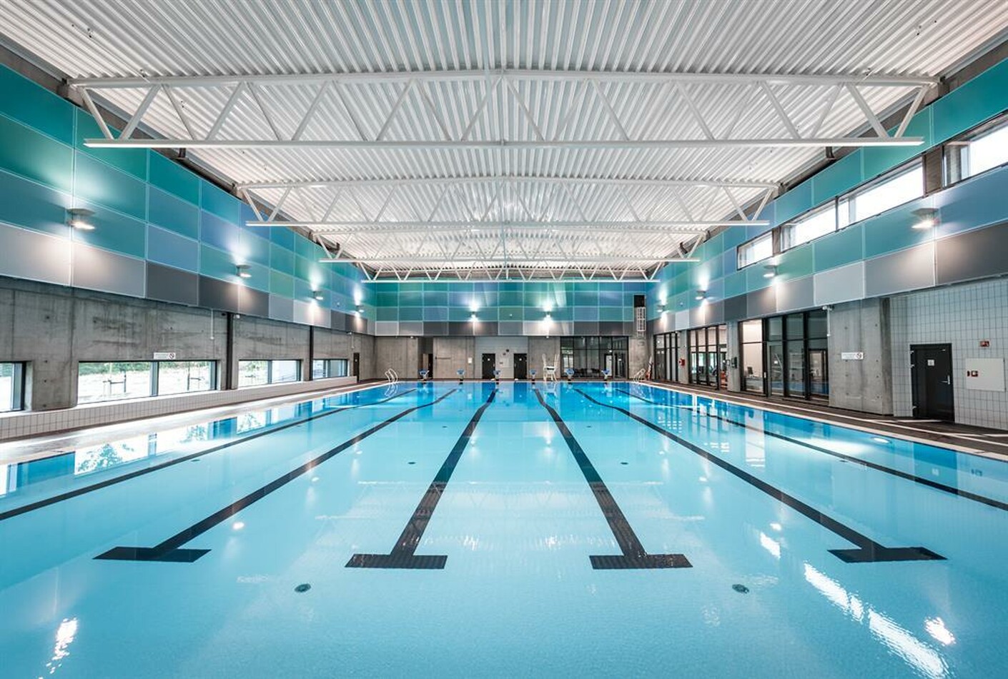 Perforated wave-like cassettes for sound absorbing, Indoor swimming ...