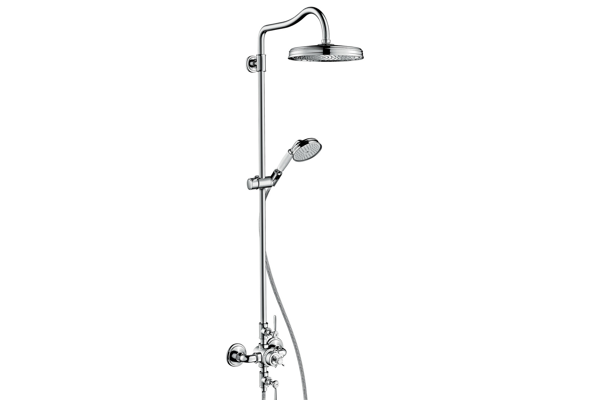 AXOR Montreux Showerpipe with thermostatic mixer and overhead shower ...