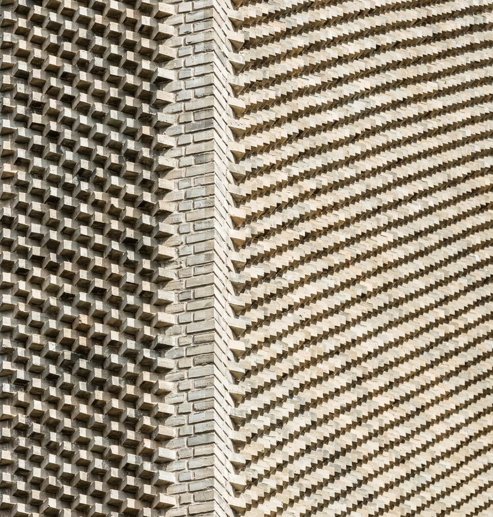 Building with seemingly textile brick façade by behet bondzio lin ...