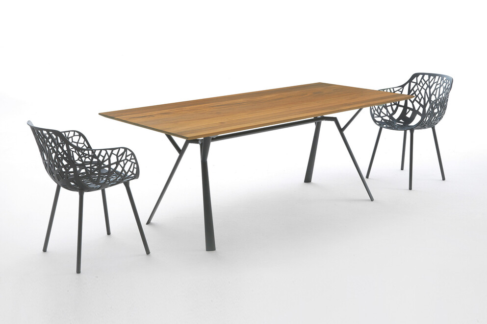 Radice Quadra rectangular table teak by Fast | STYLEPARK