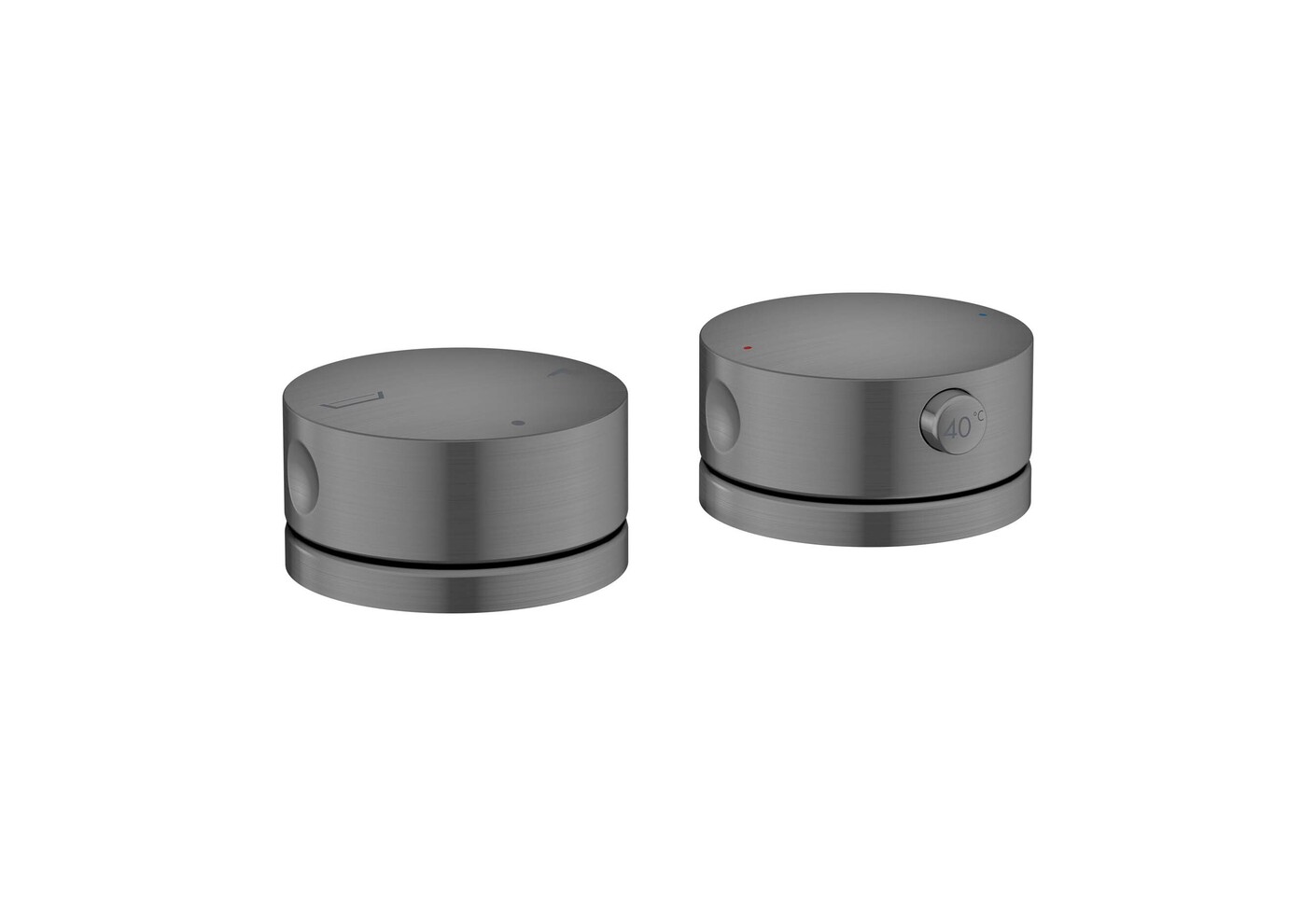 AXOR One 2-hole rim mounted thermostatic bath mixer I Brushed Black ...