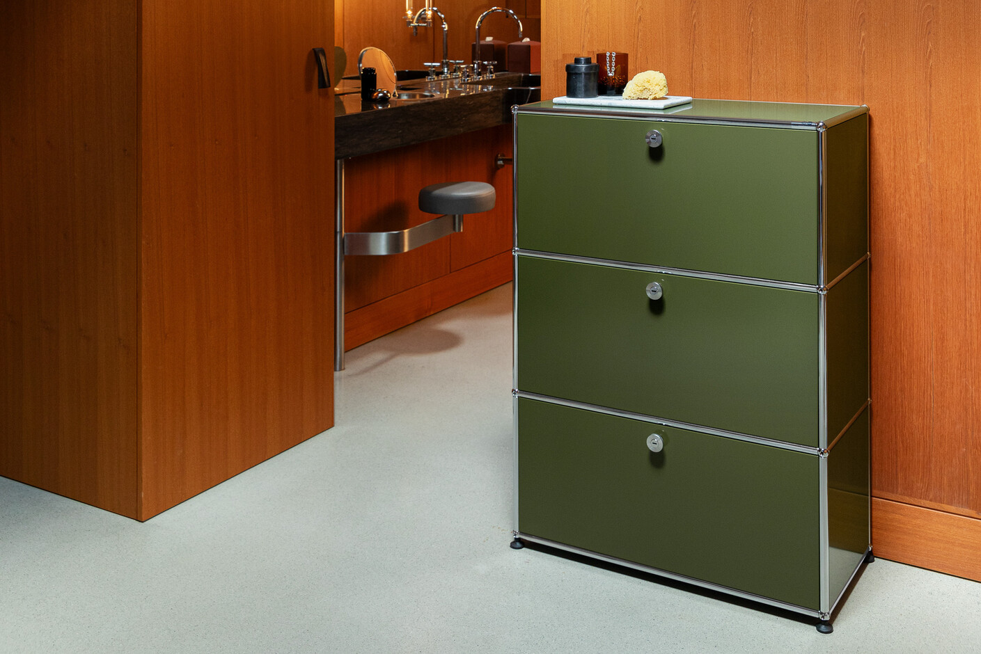 USM Highboard | Olive Green by USM | STYLEPARK