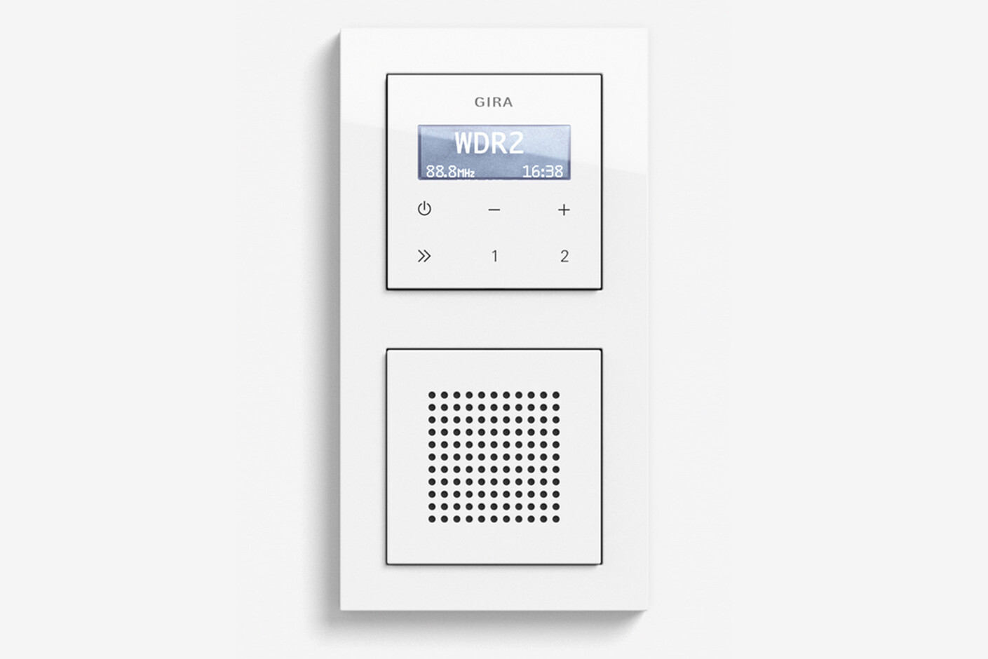 RDS flush-mounted radio with a speaker pure white glossy (including E2 ...