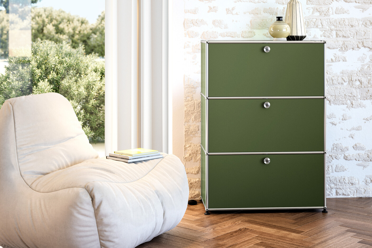 USM Highboard | Olive Green by USM | STYLEPARK