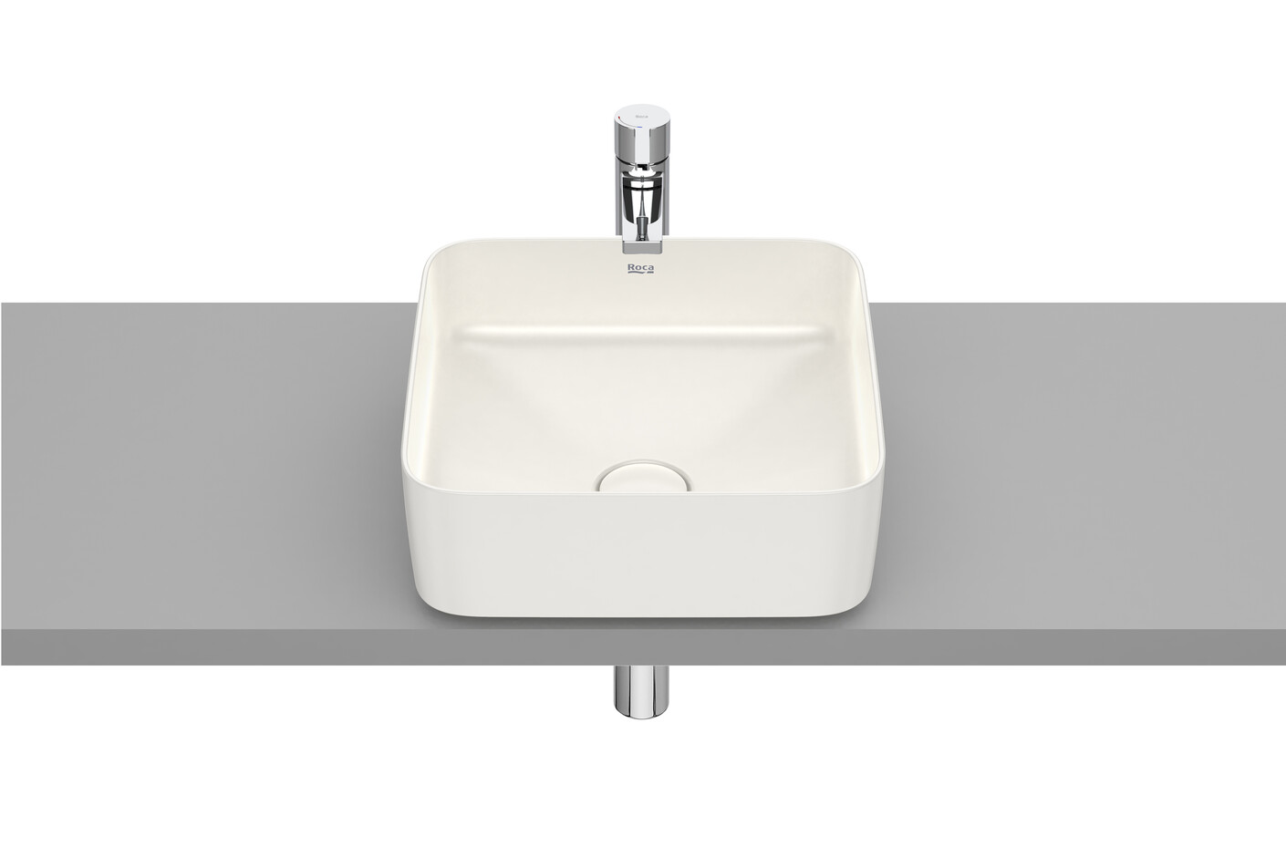 Inspira SQUARE - Over countertop FINECERAMIC® basin by Roca | STYLEPARK