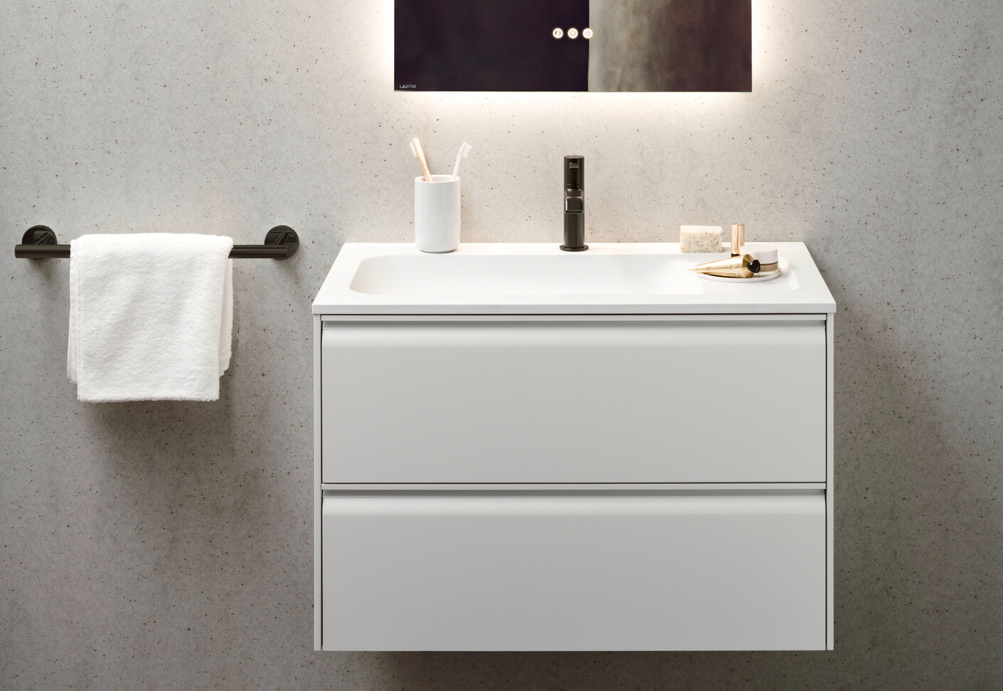 Meda Vanity unit 800, 2 drawers, matches Marbond washbasin 814117 by ...