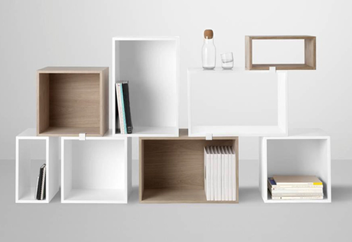 Stacked - Shelf System with backboard by Muuto | STYLEPARK