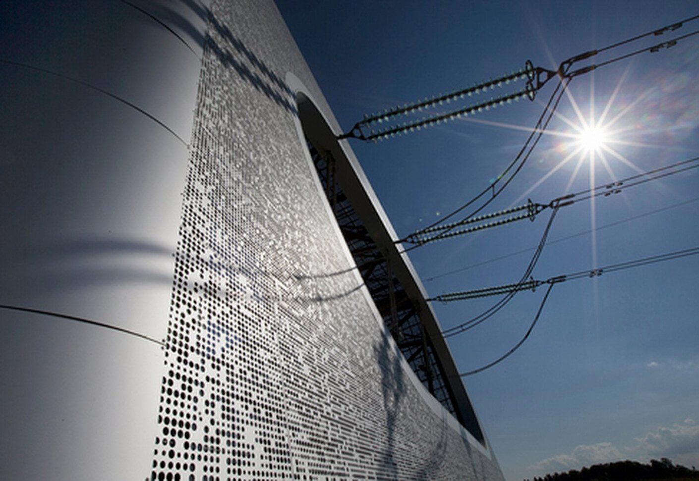 Perforated sheets as cladding, cable transformer stations in Lillebælt ...