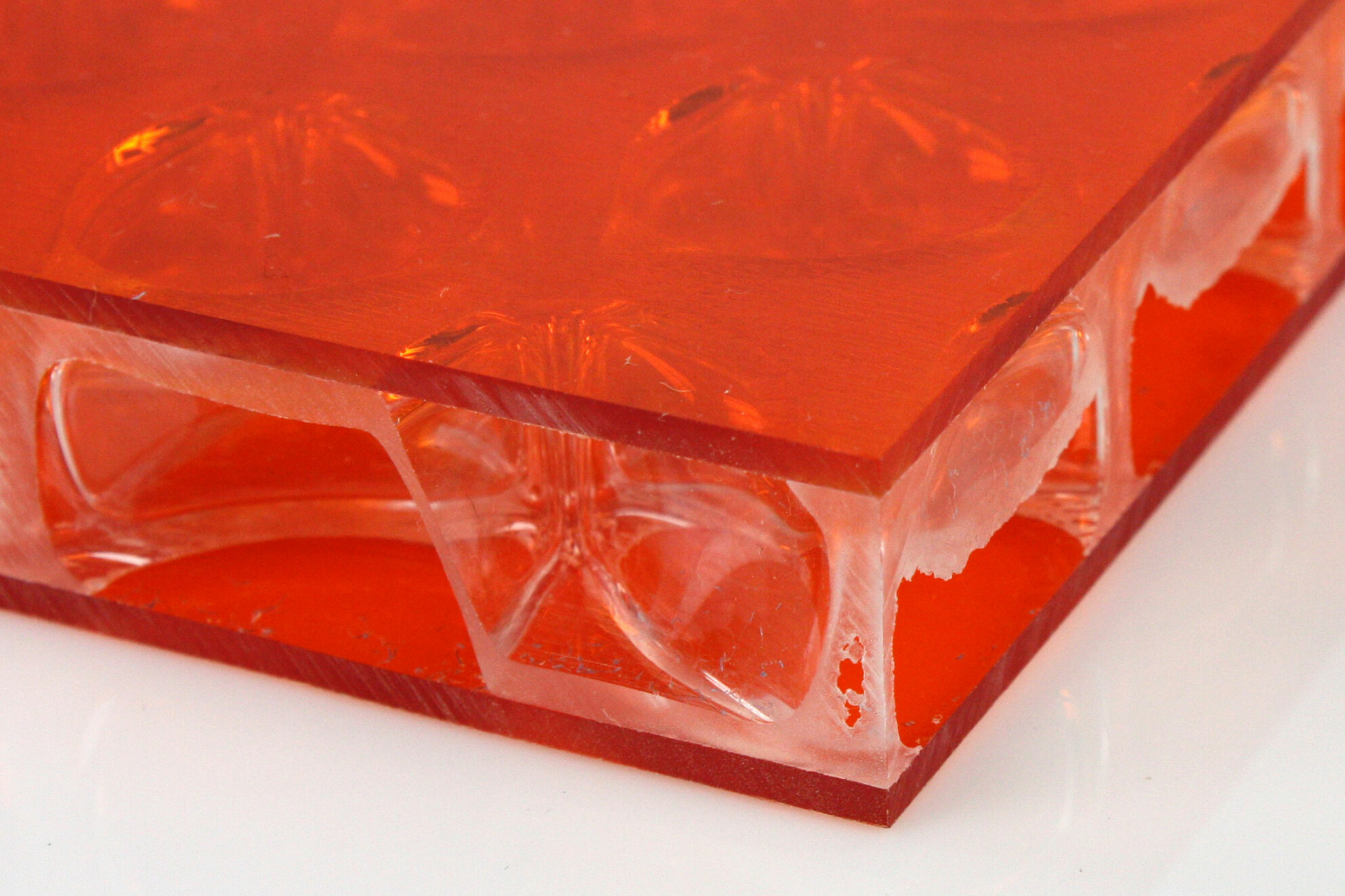 clear-PEP® UV PC color orange with banding by Design Composite | STYLEPARK