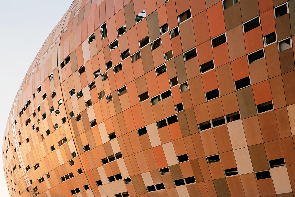 concrete skin, Soccer City Stadium, african colours by Rieder | STYLEPARK