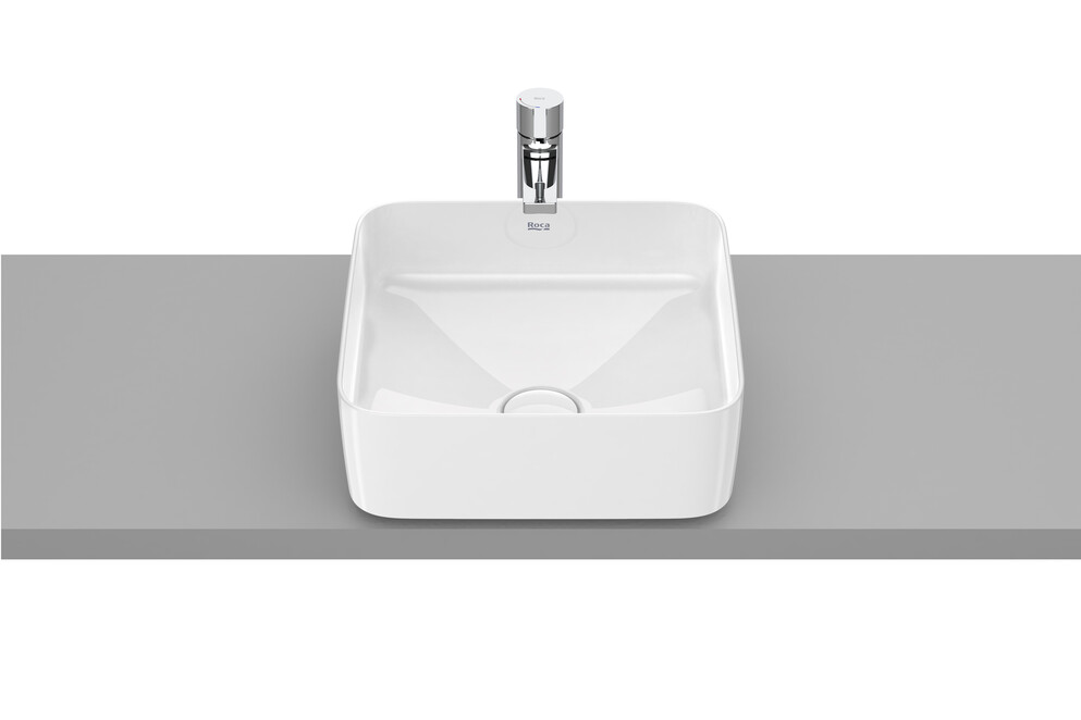 Inspira SQUARE - Over countertop FINECERAMIC® basin by Roca | STYLEPARK