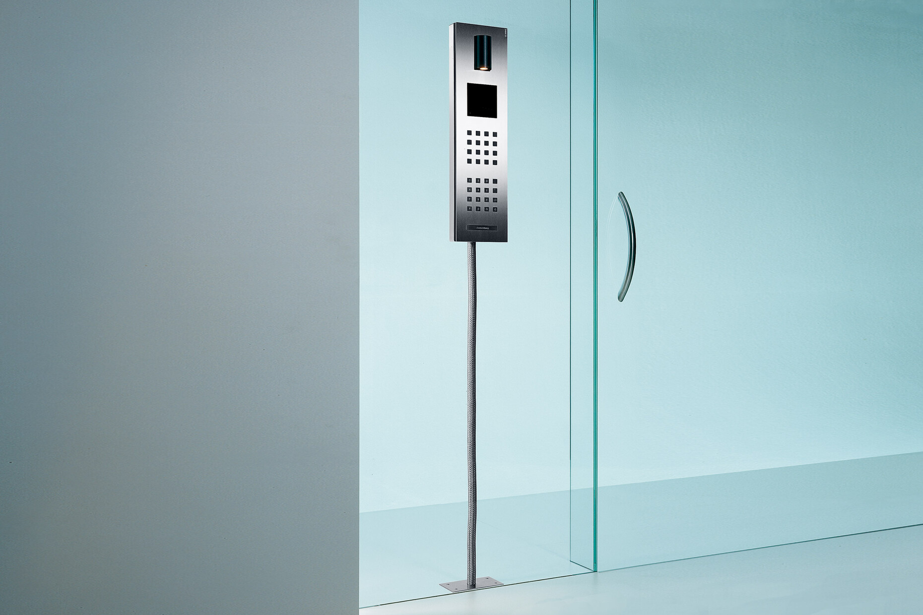 Steel Intercom system glass mounted by Siedle | STYLEPARK