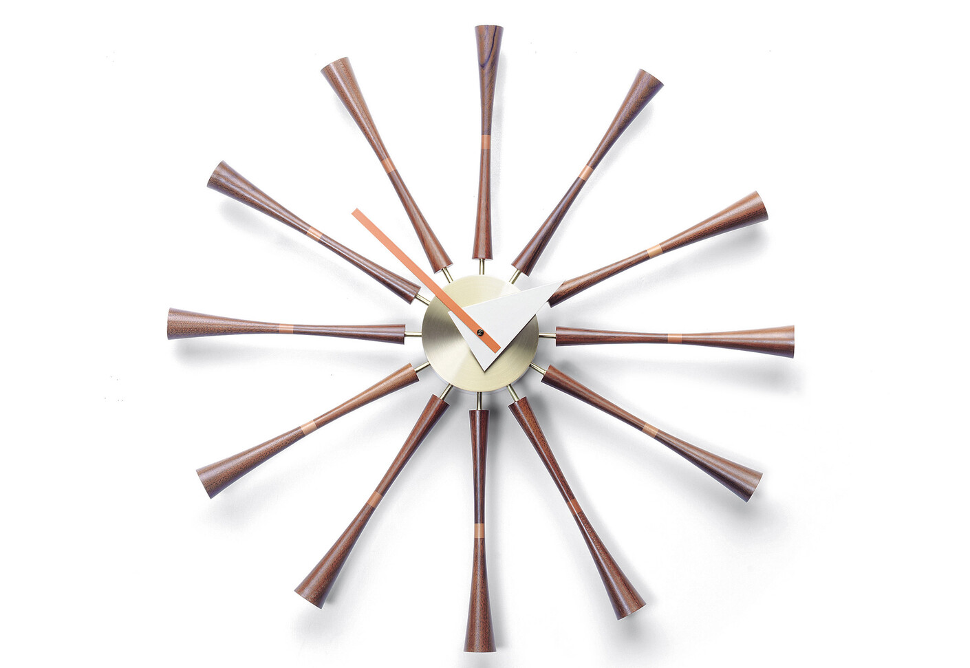 Spindle Clock aluminium/walnut by Vitra | STYLEPARK